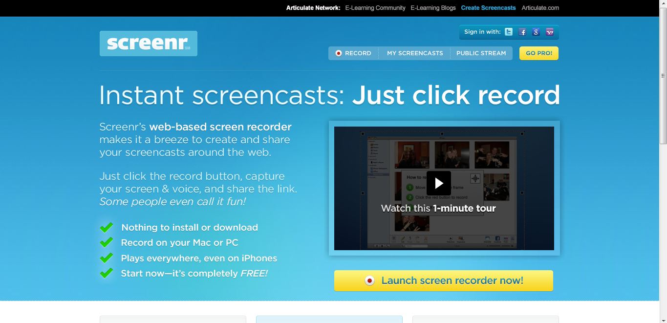 Screenr - Desktop aufnehmen und teilen - Webninja Tech- und ...